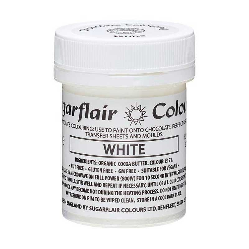 Colorant Blanc pour chocolat 35g Sugarflair dès 7,99 € | Cake Délic...