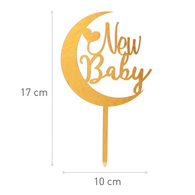 Cake Topper à gâteau New Baby lune or dès 2,99 € | Cake Délice – Pr...