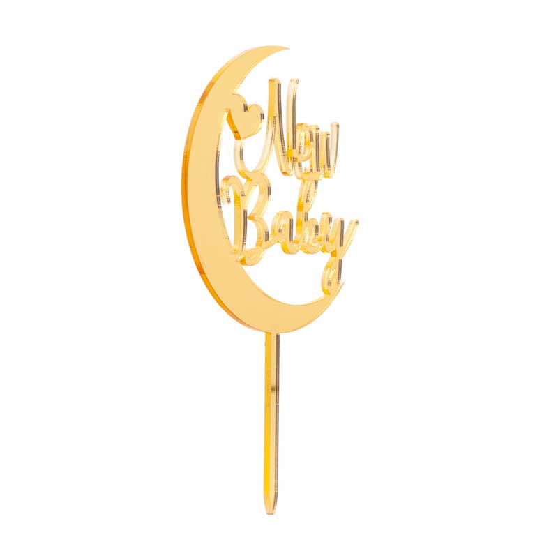 Cake Topper à gâteau New Baby lune or dès 2,99 € | Cake Délice – Pr...