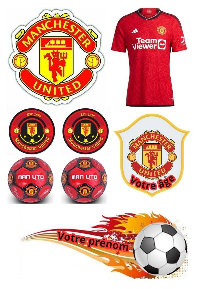 Kit de Montage de Toppers à Gâteau Personnalisés Manchester United ...